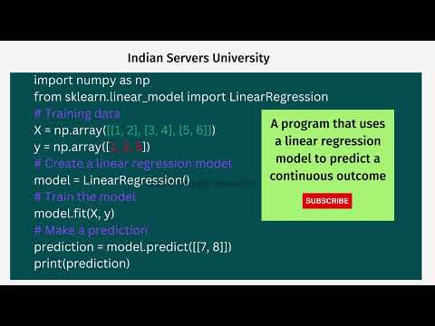 Linear regression model to predict a continuous outcome