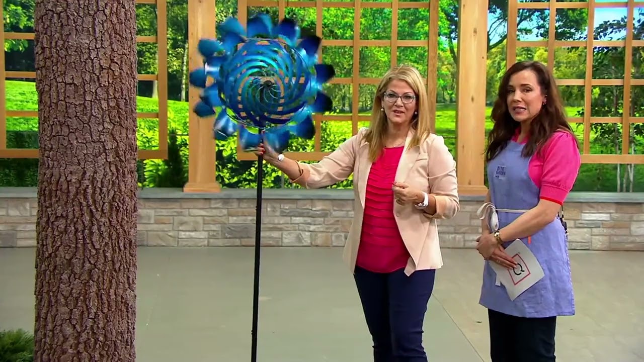 Plow & Hearth Dual Sided Center Swirl Illusion Wind Spinner on QVC
