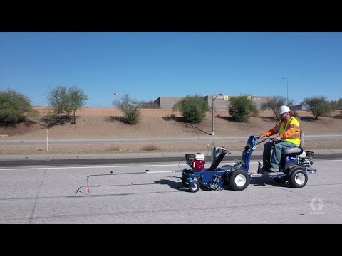 Road line marking machine Tapelazer for faster and easier lining