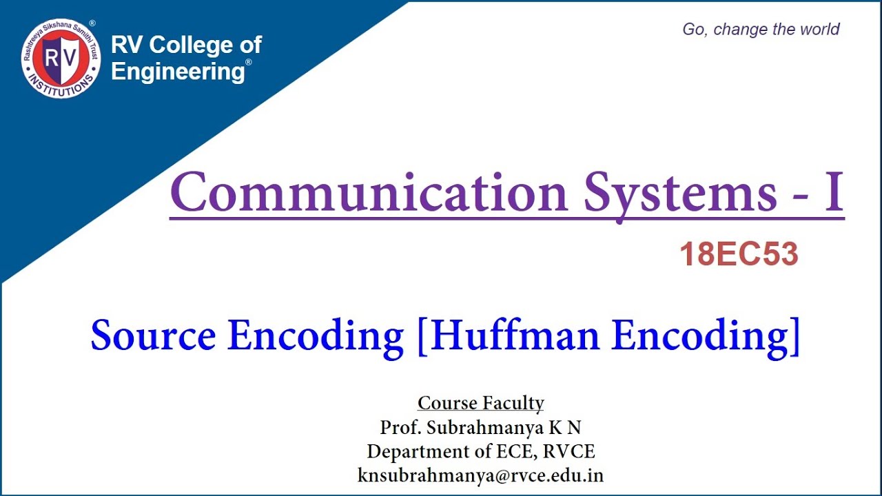 Communication Systems - 1 [Source Encoding - Huffman Code]