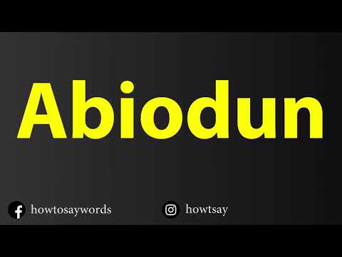 How To Pronounce Abiodun
