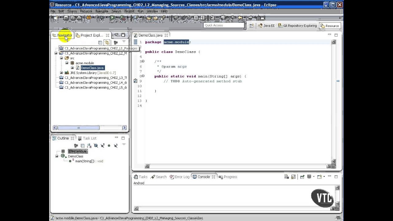 Advanced Java tutorial - Managing Source & Class Files