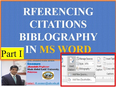 Citation and Refenece Guide in APA Style (Part I)
