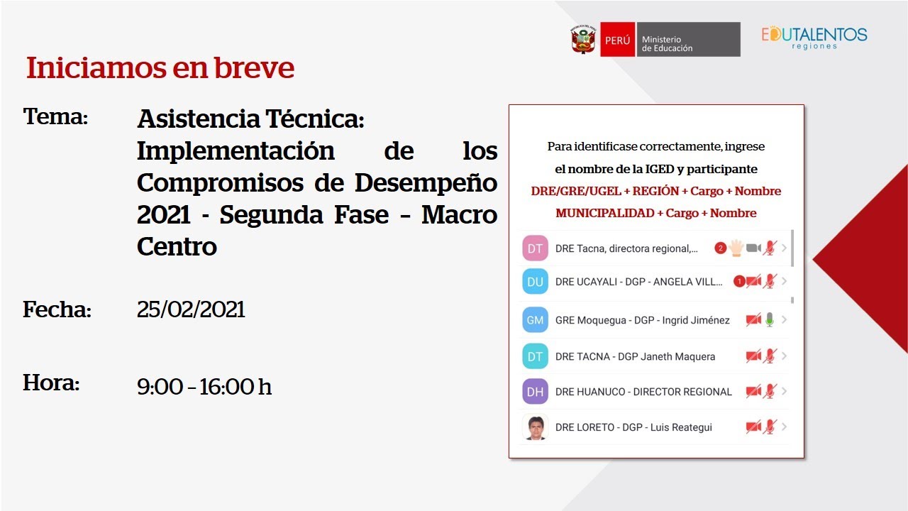 AT: Implementación de los Compromisos de Desempeño 2021 - Segunda Fase - Macro Centro