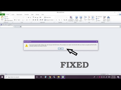 Excel Cannot Open The File Because The File Format or File Extension Is Not Valid | Excel_CannotOpen