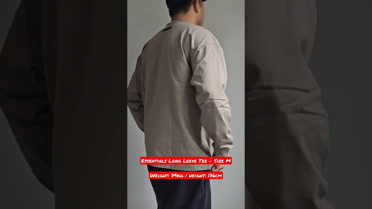 FOG Essentials Long Sleeve Tee Sizing #essentials #longsleeve #tee #sizing #youtubeshorts