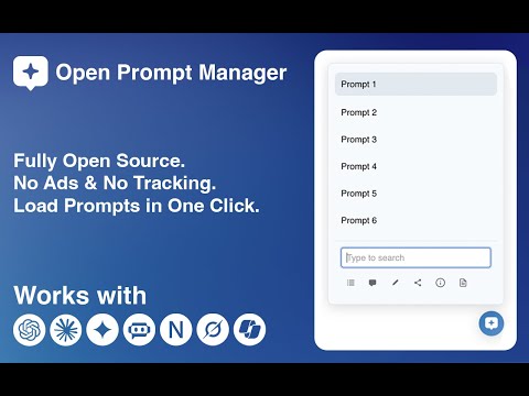 Open Prompt Manager - Chrome Web Store