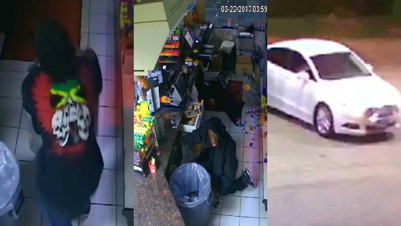 Burglars caught on surveillance video during Shell gas station smash-and-grab