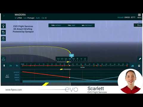 Madeira Airport IATA FNC, ICAO LPMA Approach in Heavy Rain with EVO 3D Briefing Software