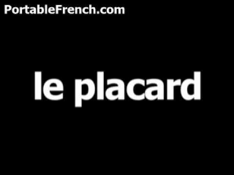 French word for closet is le placard