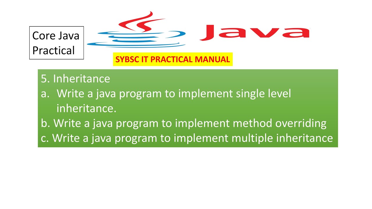 Core Java Practical 😎 |Practical 5 Java Basics 😇| inheritance| method overriding✔ | interface👍