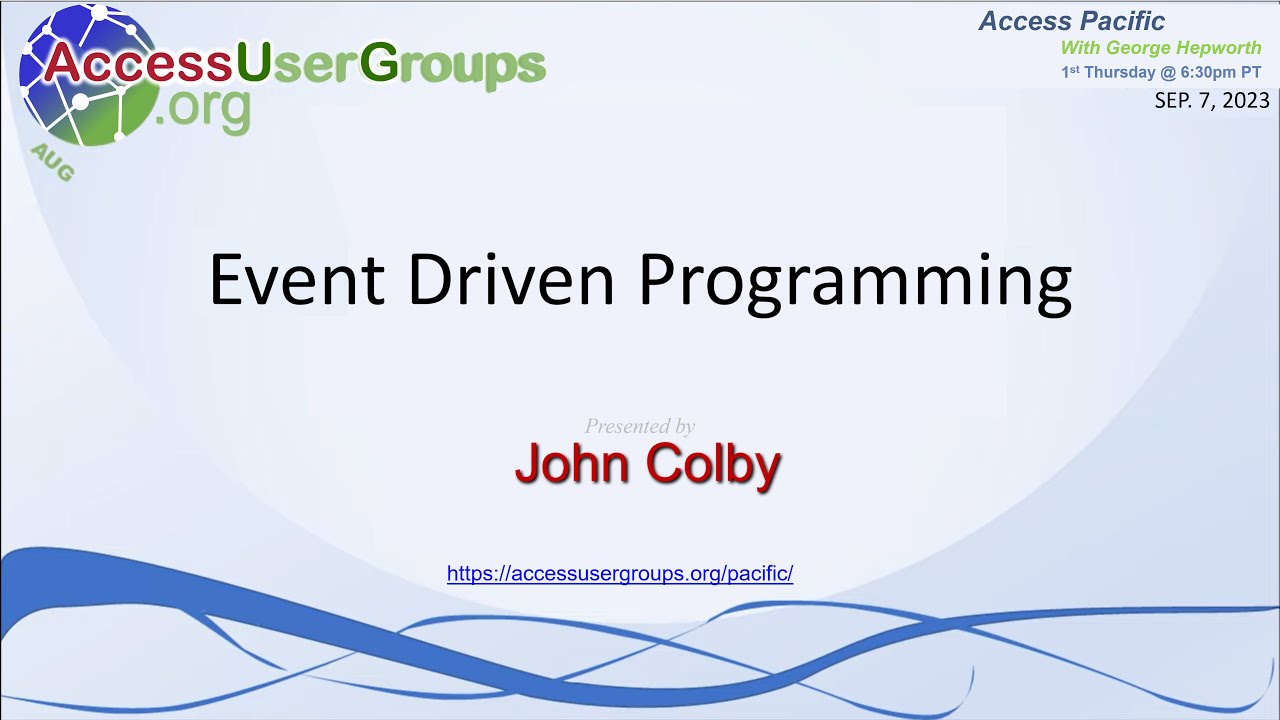 AP: Event Driven Programming, Part I With John Colby