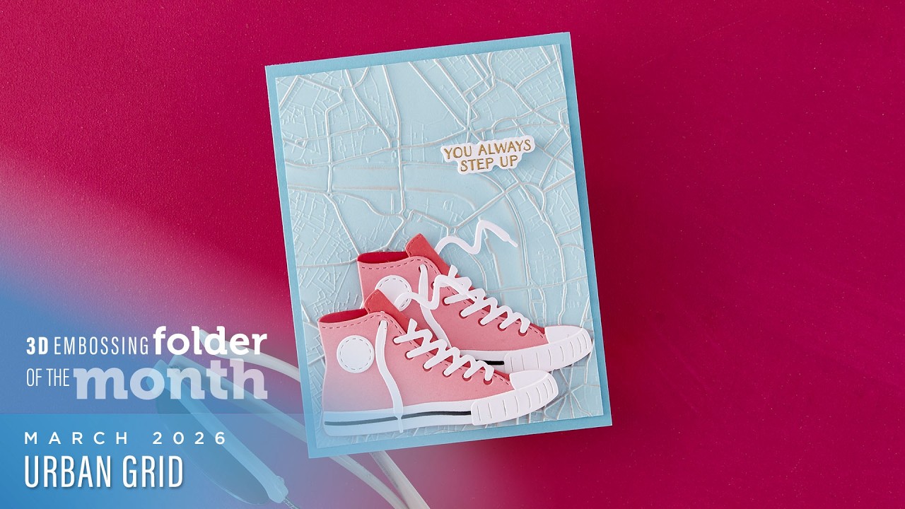 Spellbinders March 2026 3D Embossing Folder of the Month – Urban Grid