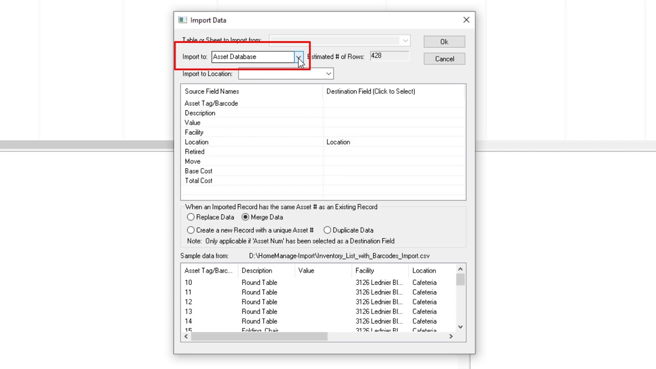 Importing Home Inventory Data from CSV Files