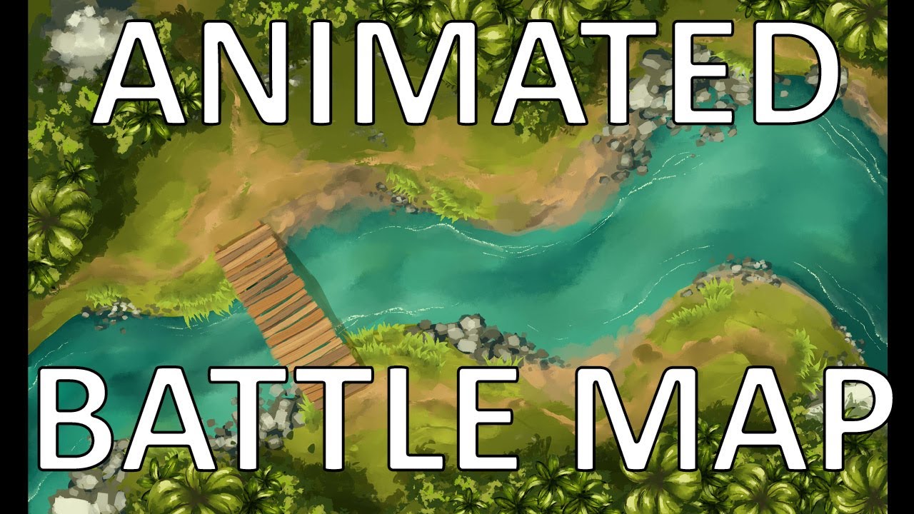 Animated Battle Map for D&D / Pathfinder / TTRPG - Tropical River by DWW