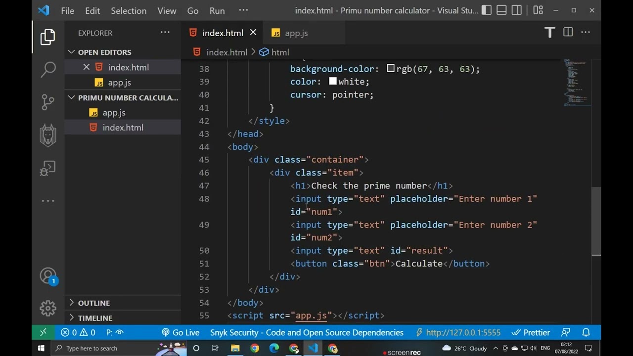 Prime number with javascript | How to make prime number checker with JavaScript | HTML | CSS |