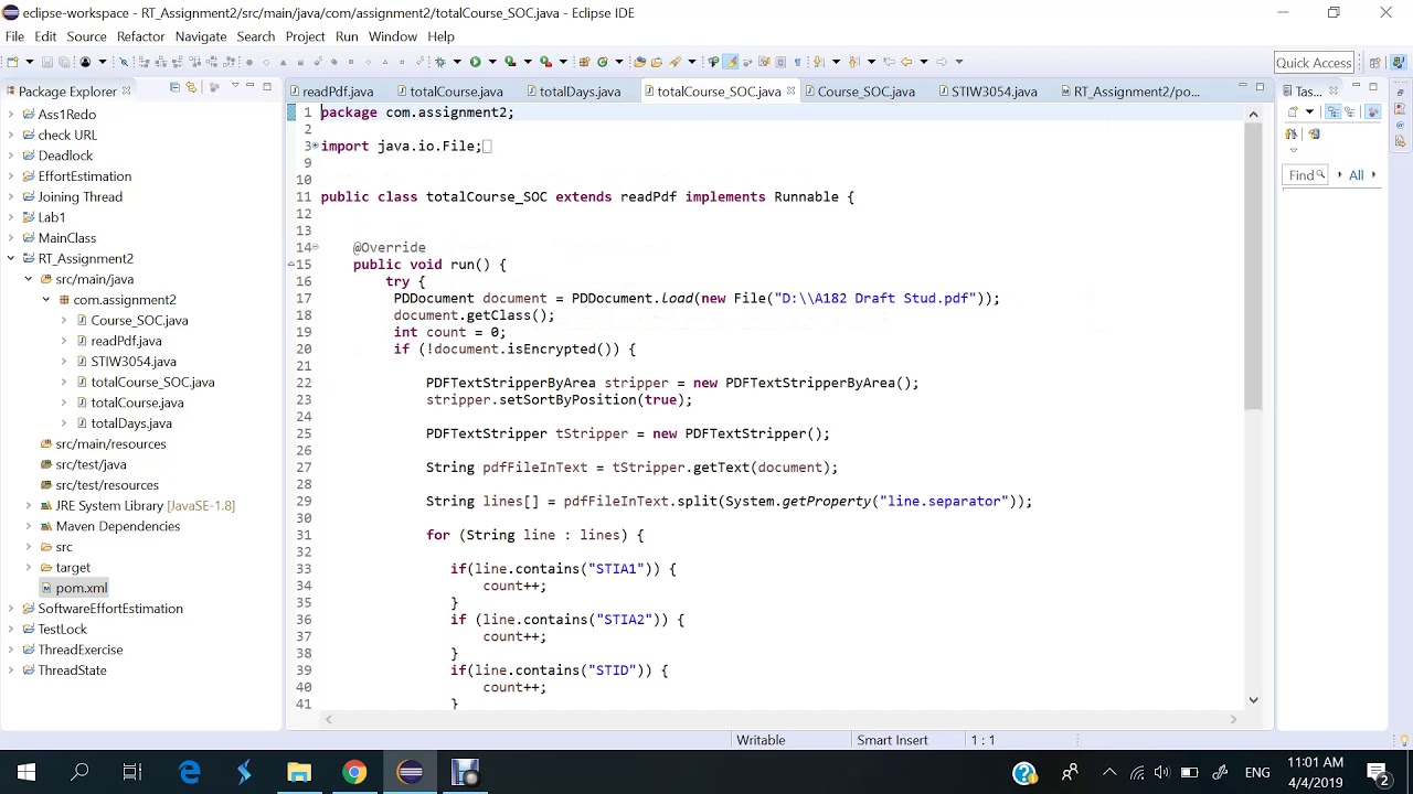 Read/Extract Data from PDF File using Maven and Java