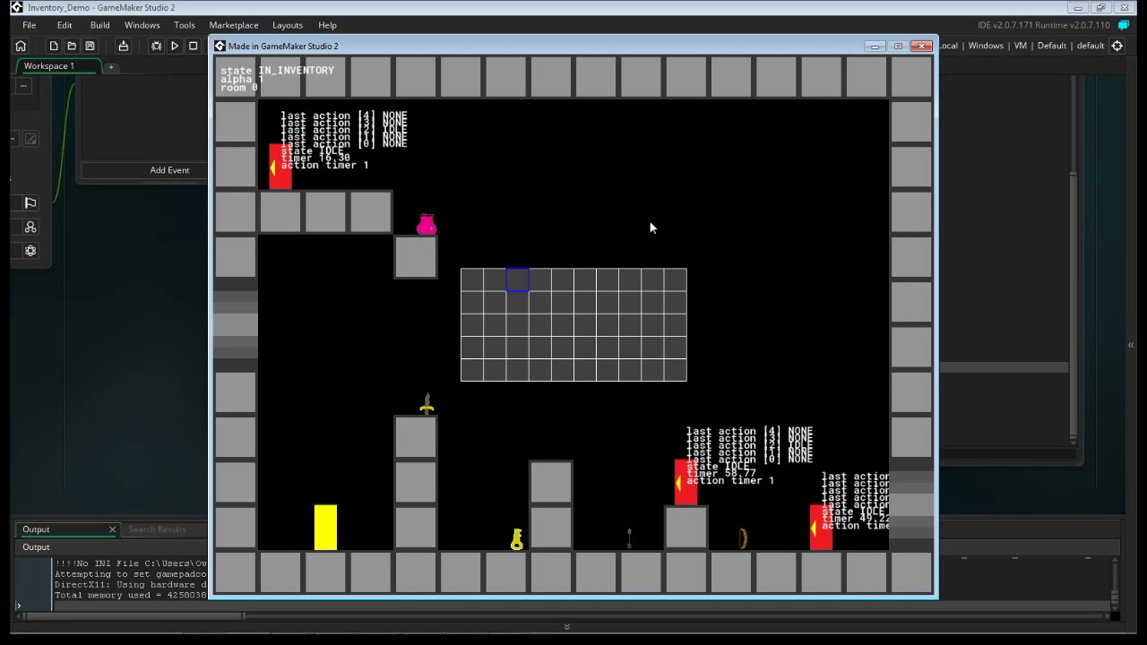 Game Maker Studio 2: Inventory Setup Part 4 (cursor with keyboard)