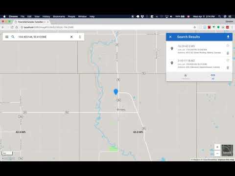 Search legal land descriptions, geographical coordinates, and places