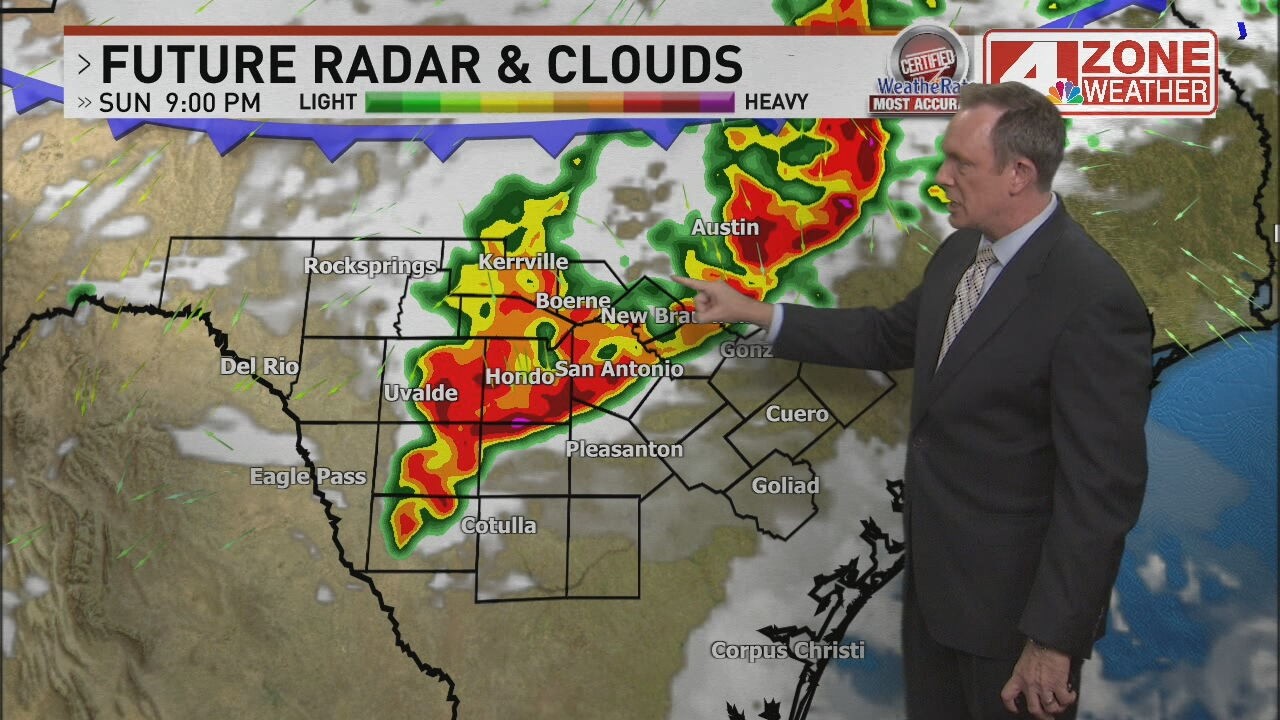 Scattered showers through this afternoon; potential for strong storms with gusts and hail on Sunday