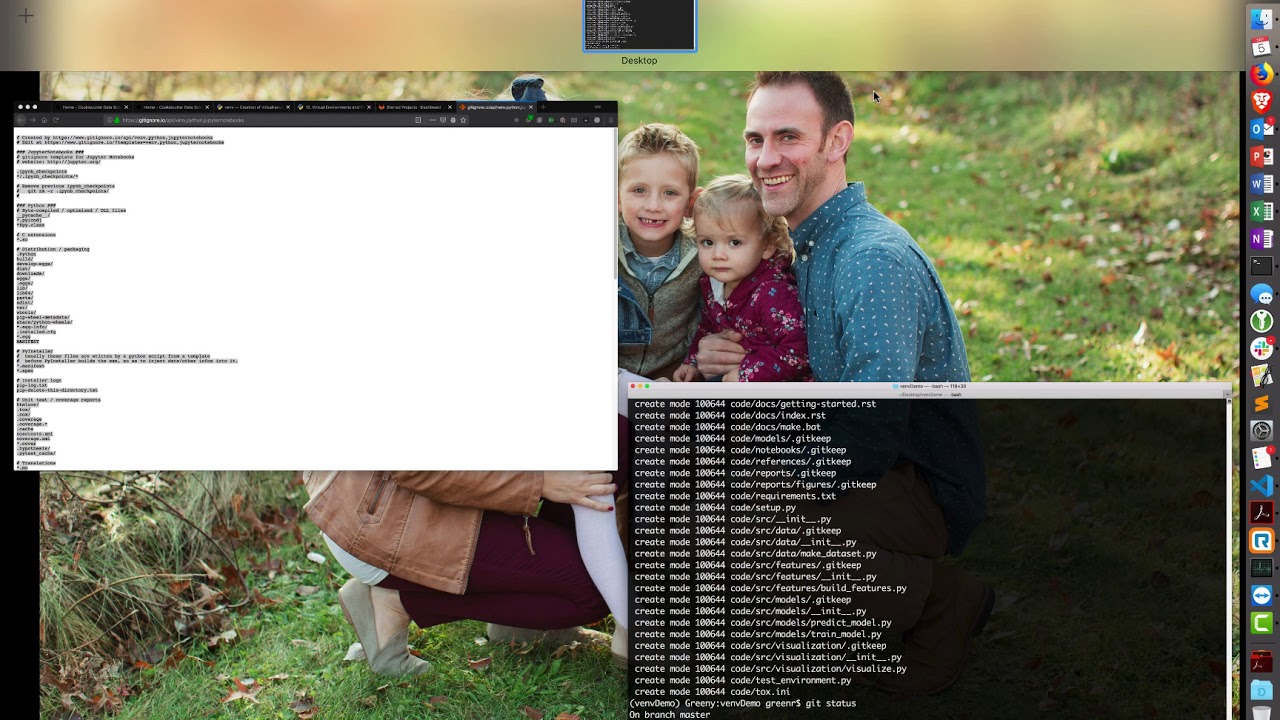 Adding Git to Venv and Cookiecutter