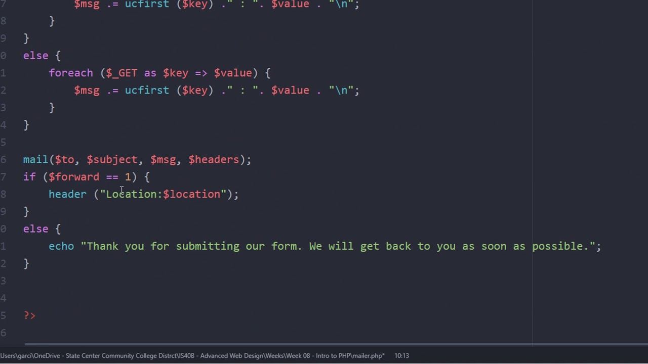 PHP Mailer for Our Contact Forms