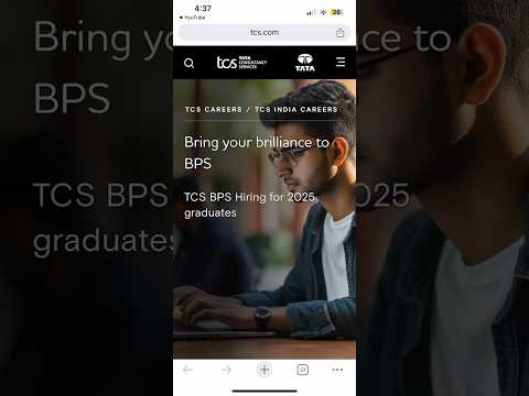 TCS BPS Hiring for 2025 Graduates. Eligibility|Application Process.