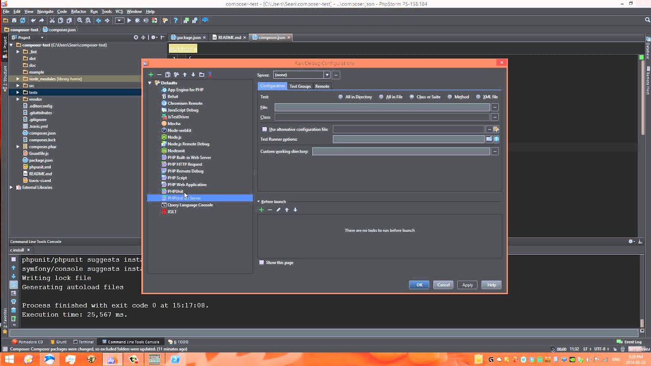 PHP TDD in PHPStorm - Running PHPUnit Tests in PHPStorm