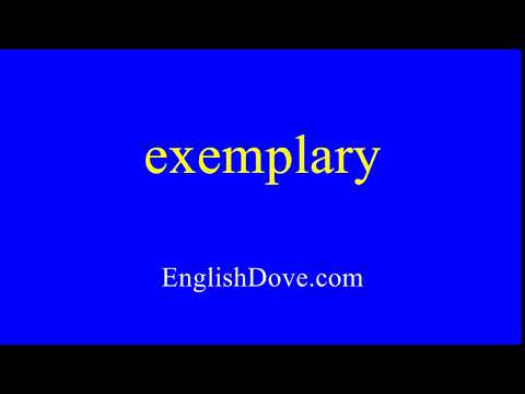 How to pronounce exemplary in American English.