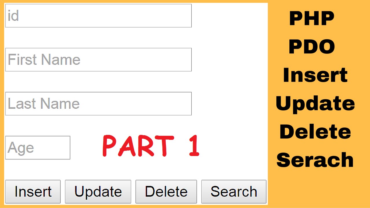 PHP PDO  : How To Insert Update Delete Search Data In MySQL Using PDO In PHP [ with source code ] 1