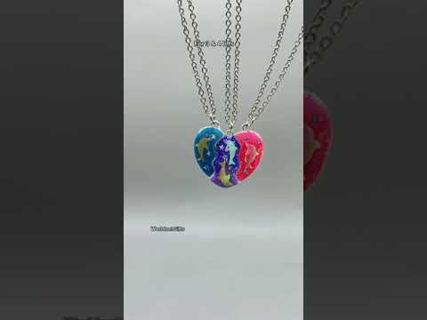 BFF necklaces gift idea for 3 & 4 best friends. #shorts #relationship #worldnetgifts #couple