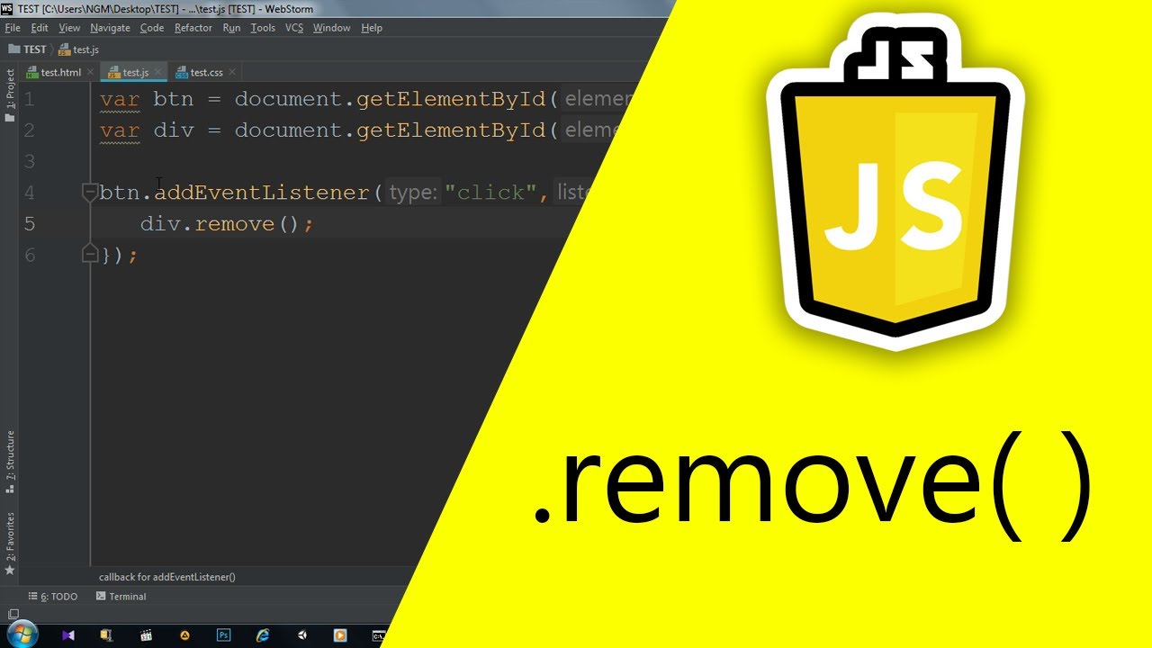 remove (  )  --    How to Remove Element from DOM in PURE JavaScript