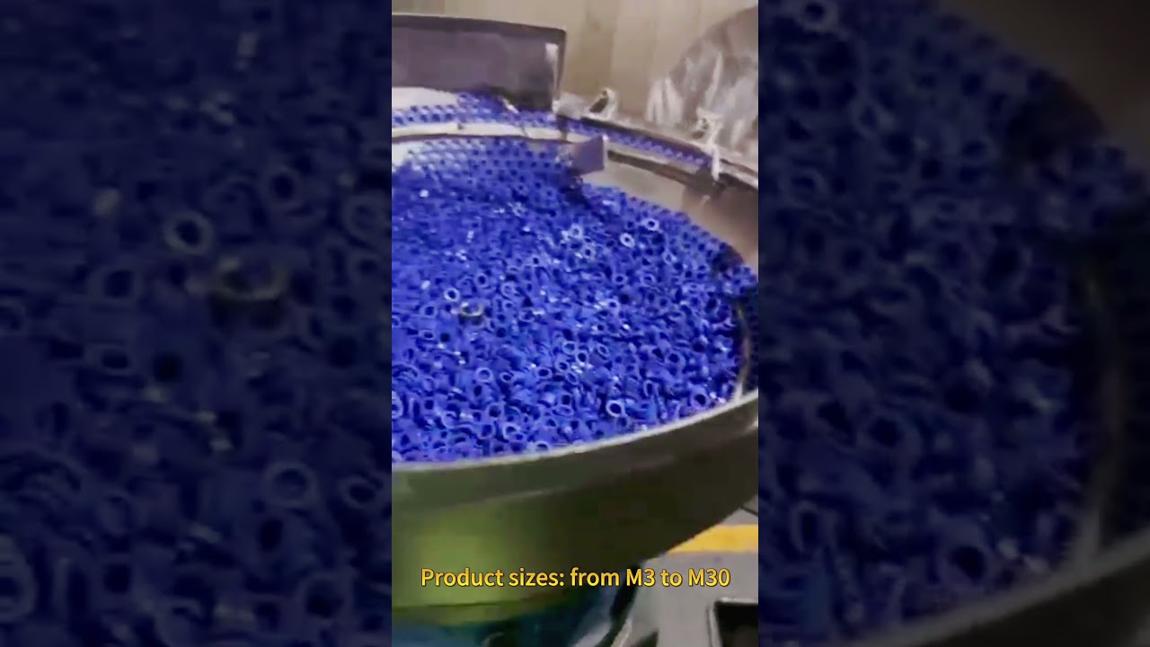 Rainbow nylon nut washer assembling machine