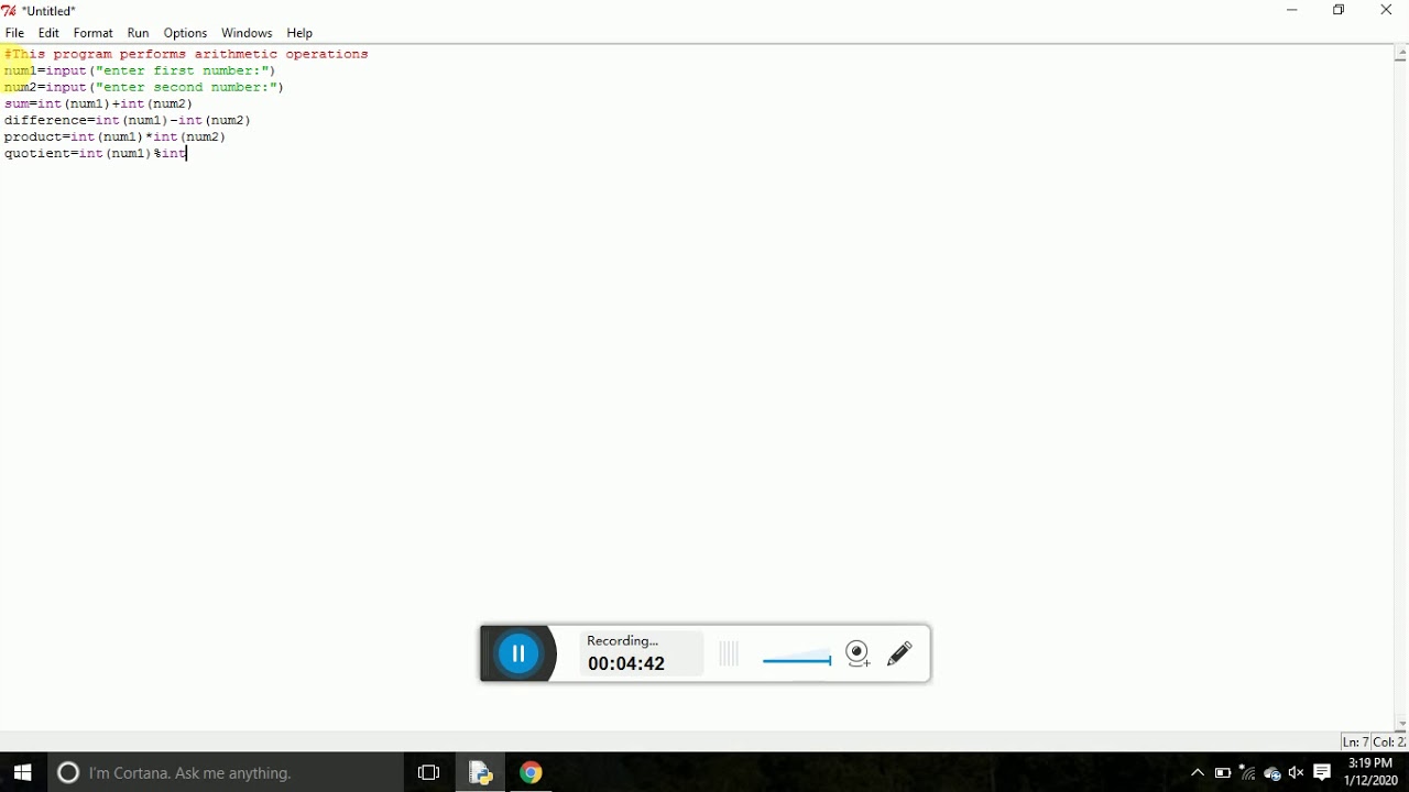 Write a python program to perform arithmetic operations any two number inputed by user
