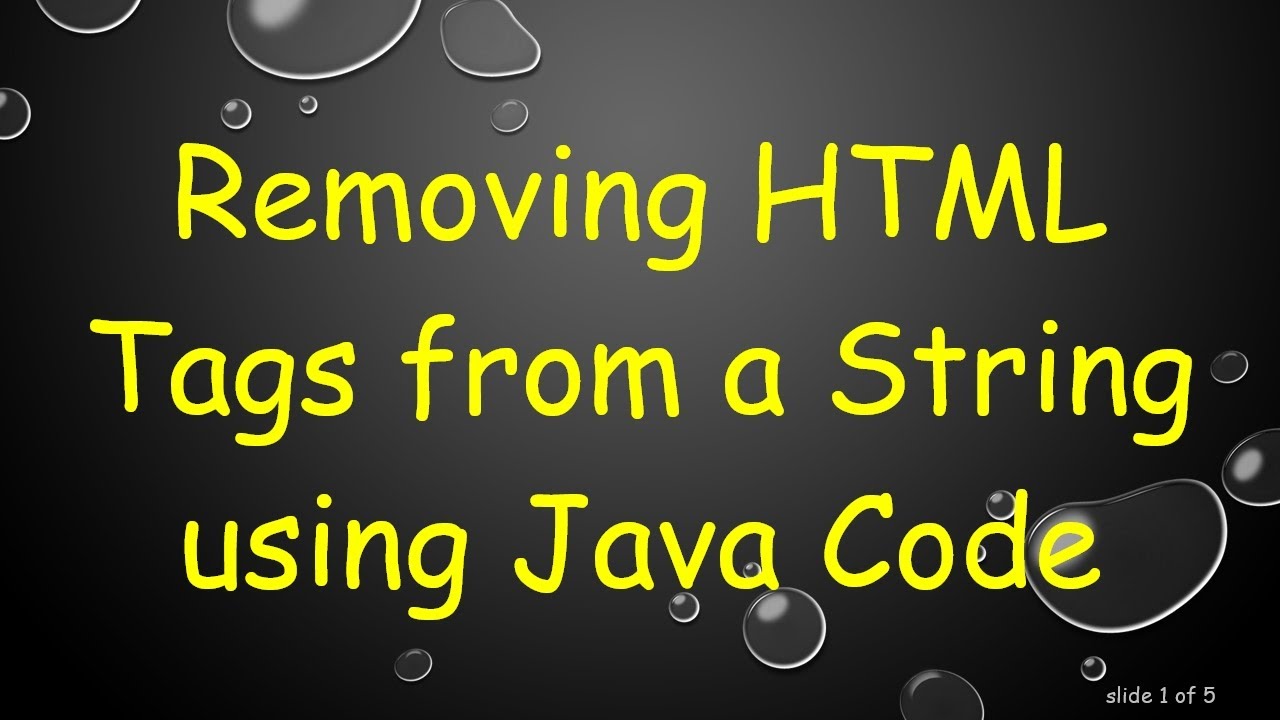 Removing HTML Tags from a String using Java Code
