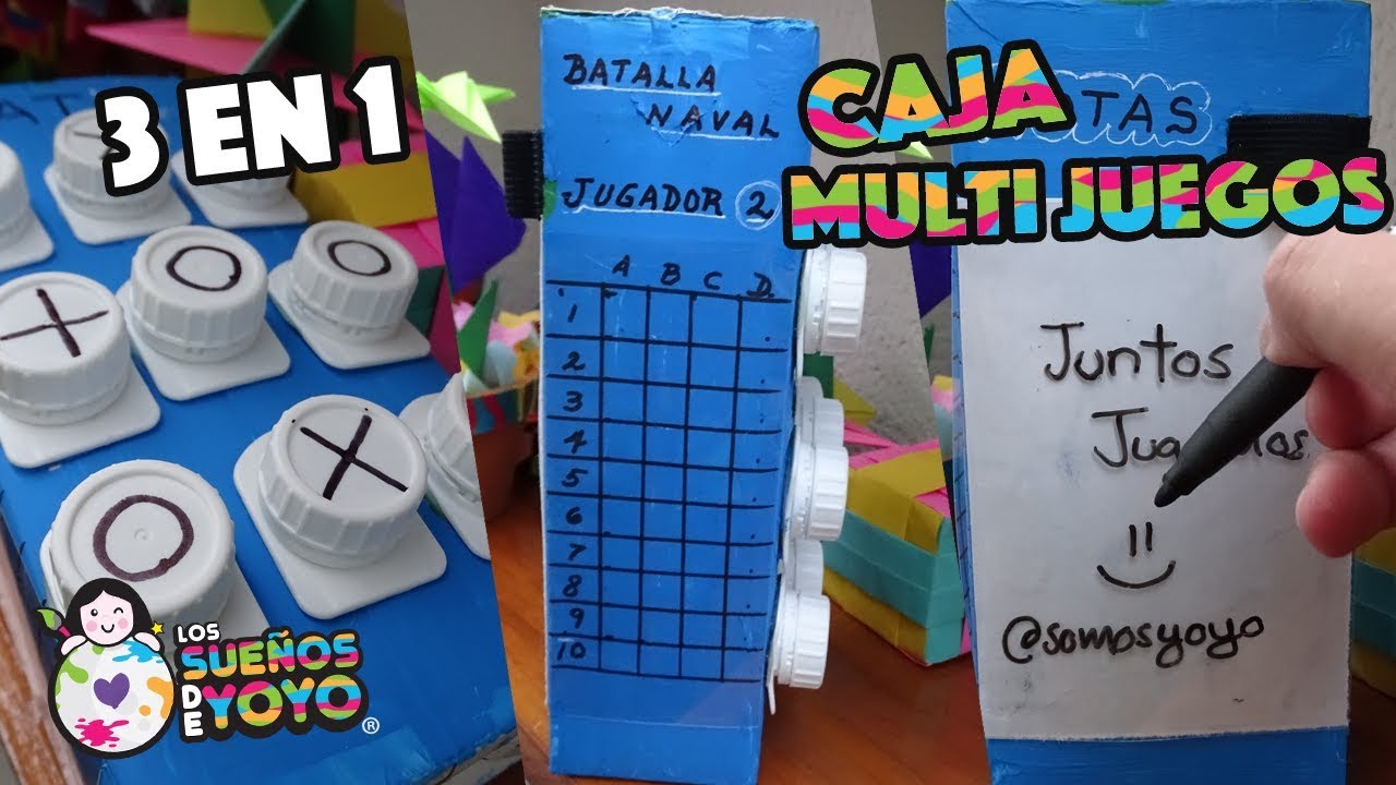Convierte un cartón de leche en una caja multijuegos 3 en 1 #TutorialConCausa #Reciclaje