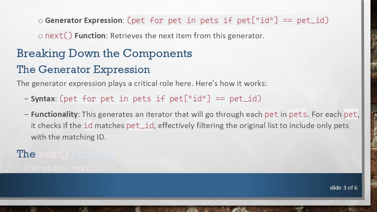 Understanding the next Function in Python with Flask Code Example