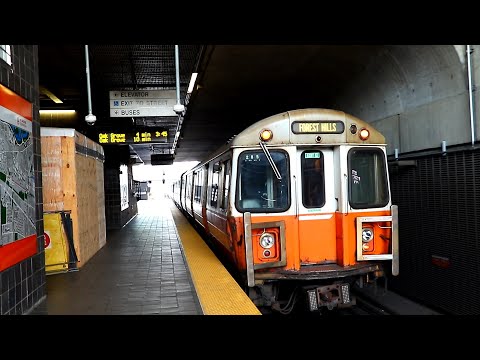 MBTA Subway "The T" : Oak Grove Bound 01200-Series Orange Line Train @ Ruggles Station