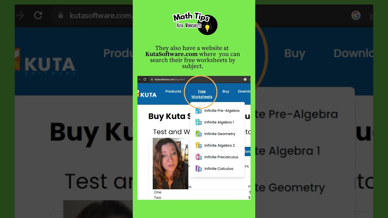Math Tips and Tools: Kuta Software Free Math Worksheet