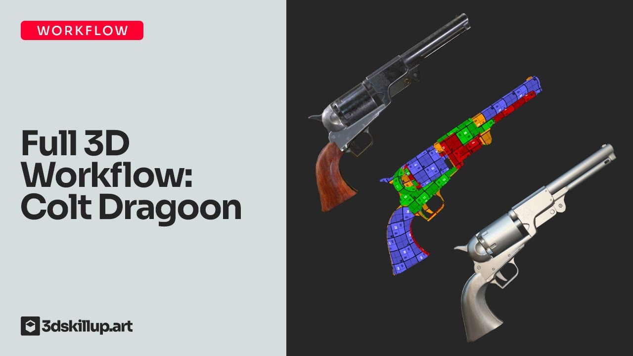 Full 3D Workflow: Colt Dragoon – Blender to Substance Painter (Real Time)