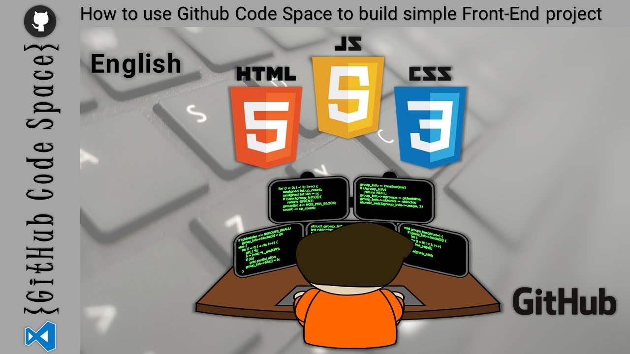 How to create Front-End project in GitHub Code space {Intro to GitHub code space} {English}