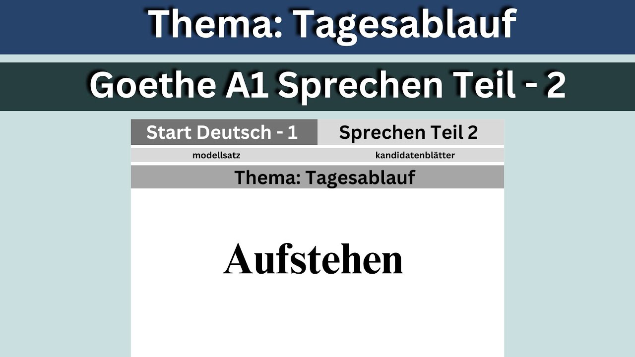 Tagesablauf A1 - German Goethe Exam Preparation | Daily Routine Vocabulary & Practice