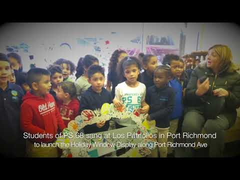PS 68 students sing at Holiday Window Display relaunch in Port Richmond