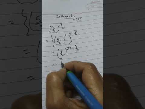 Exponent, find the value of (25/9) whole to the power -3/2# concise mathematics class 9 ex 7 A no1c