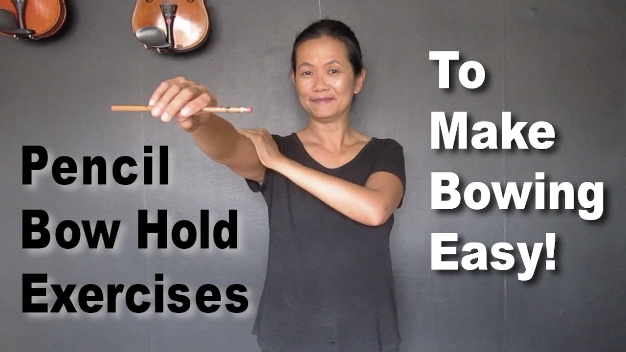 Pencil Bow Hold Exercises to Make Bowing Easy!  Violin, Viola, Cello, Double Bass.