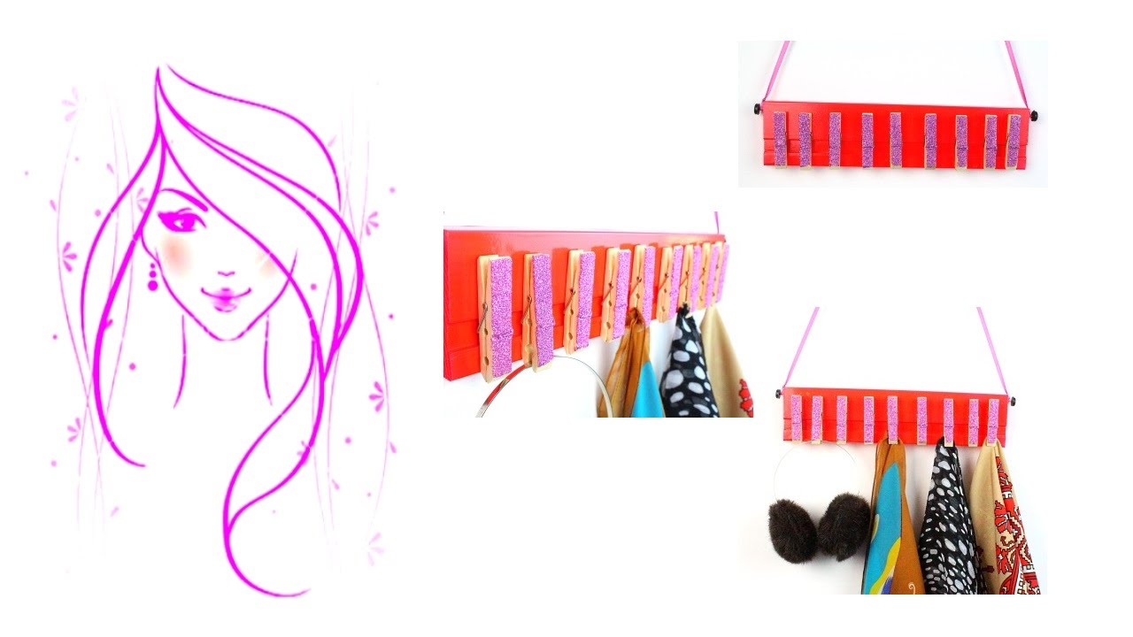 MORENA DIY: HOW TO MAKE ROOM DECOR - DIY CLOTHES PIN SCARF HOLDER