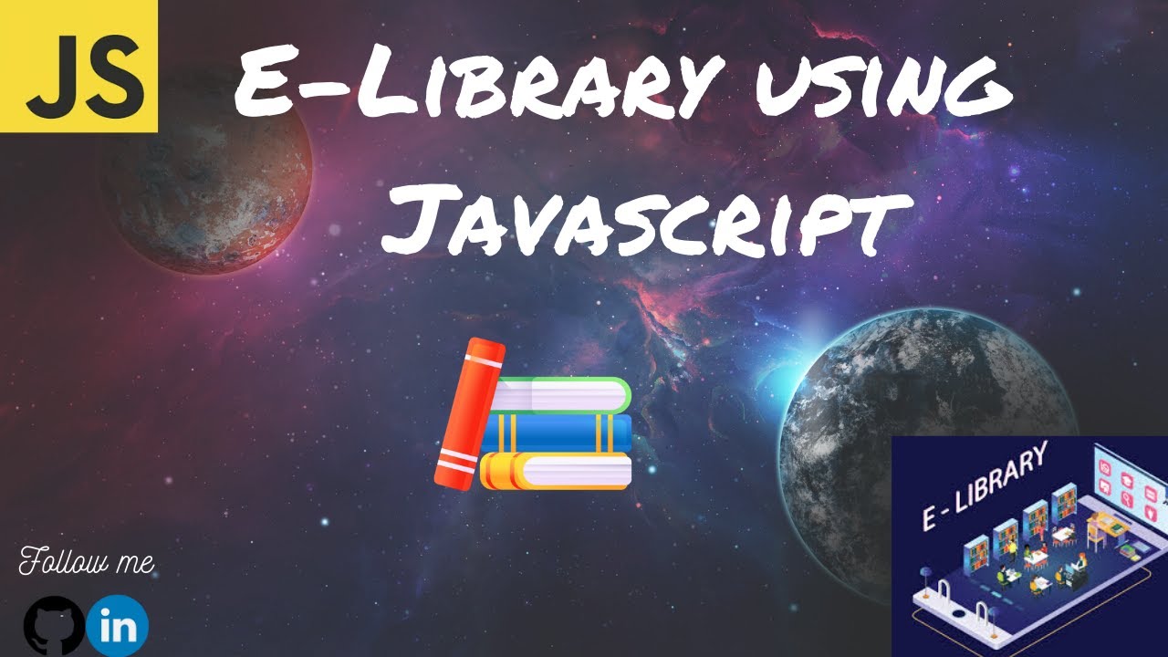 E-Library using javascript||(code in my github acc)