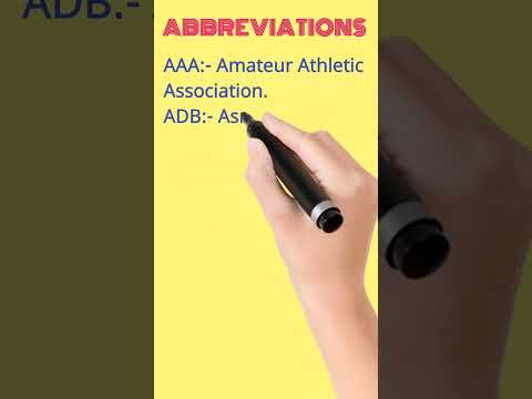 ABBREVIATIONS and Contractions || AAA, ADB, ADC, AEC.