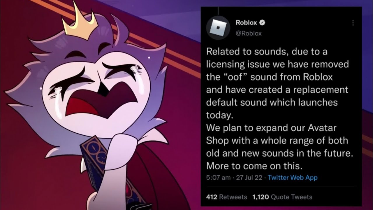 Kid stolas crying meme but it's  Roblox changing the  Death sound