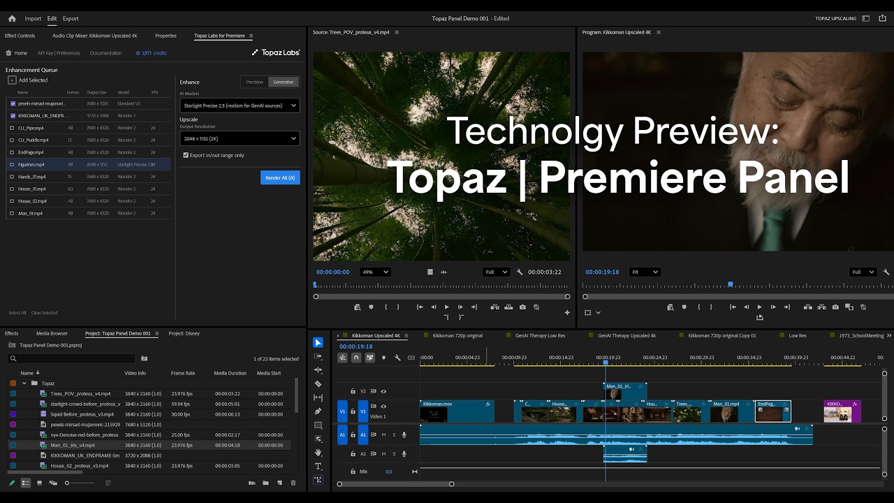 Technology Preview: Topaz Panel for Adobe Premiere Pro